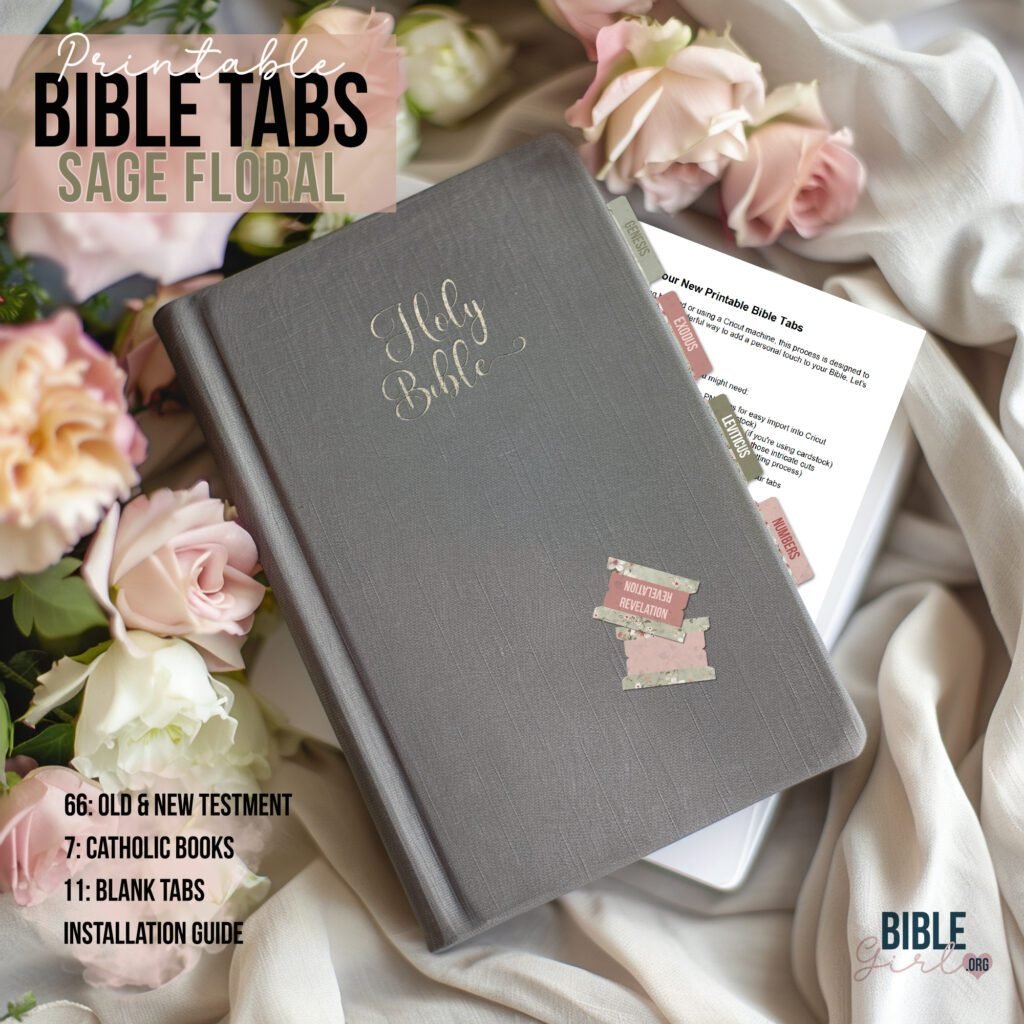 Printable Bible Tabs: Sage Floral | Bible Girl